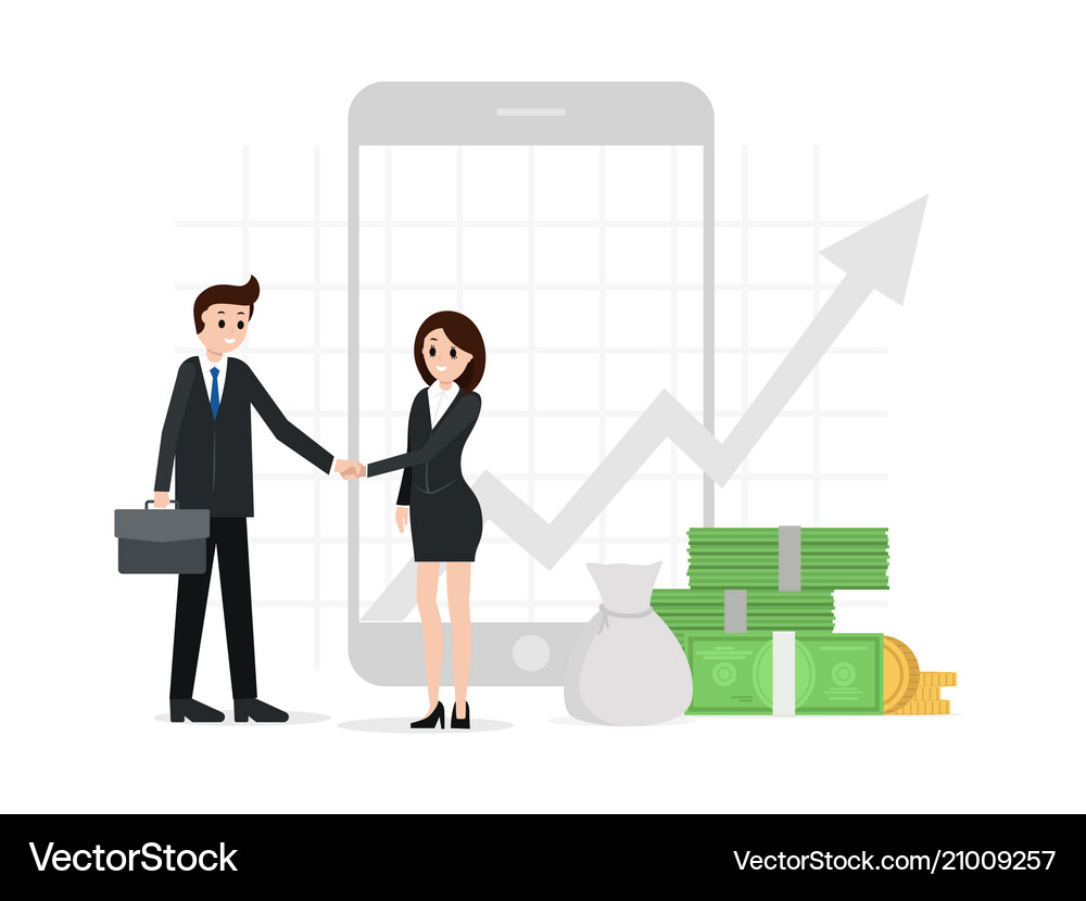 Agreement between two business partners finance Vector Image