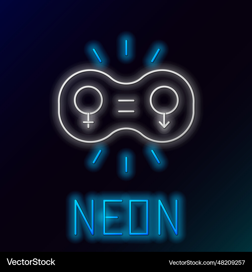 Glowing neon line gender equality icon isolated Vector Image