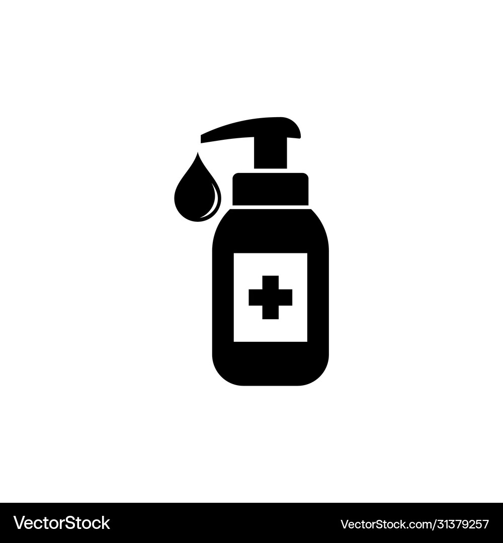Hand sanitizer icon isolated on white background Vector Image