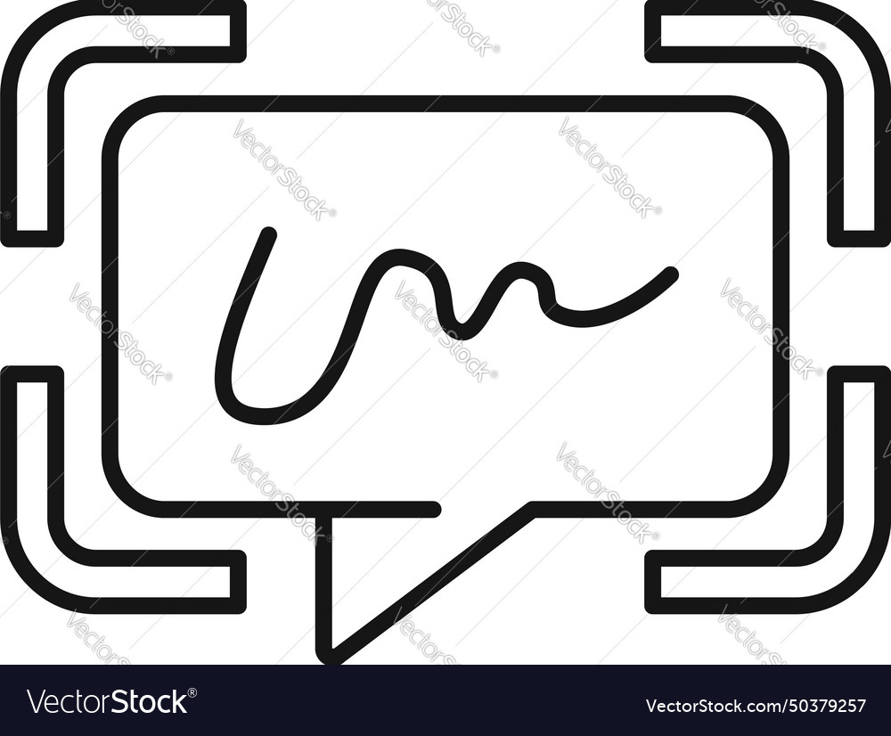 Handwriting Identification Message Icon Outline Vector Image