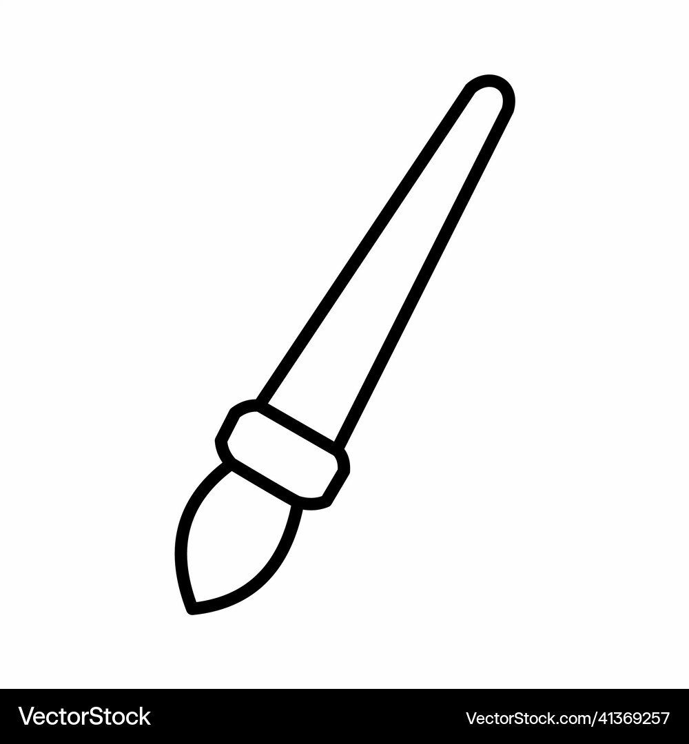 Icon of brush - line style Royalty Free Vector Image