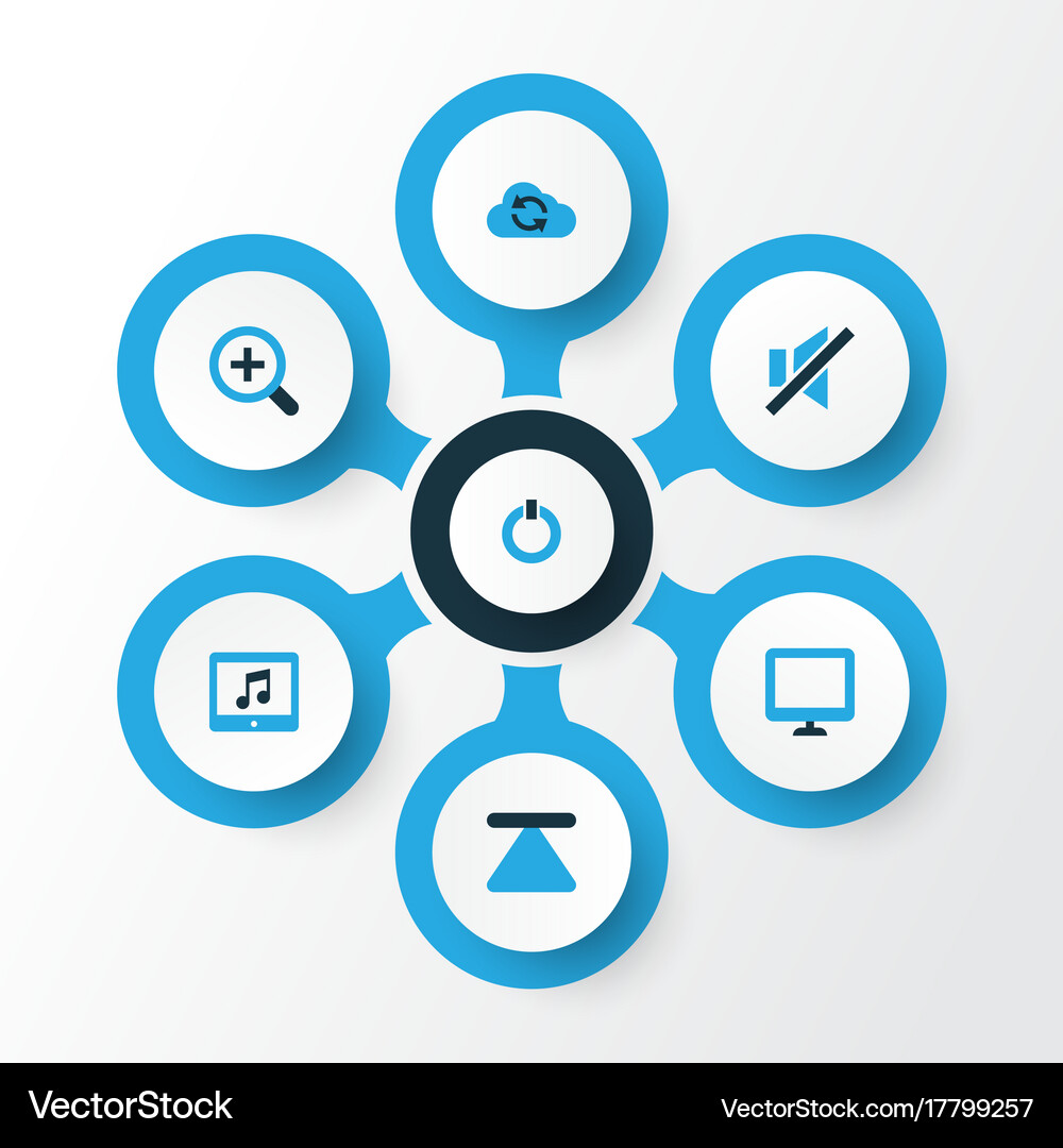 Multimedia colorful icons set collection Vector Image