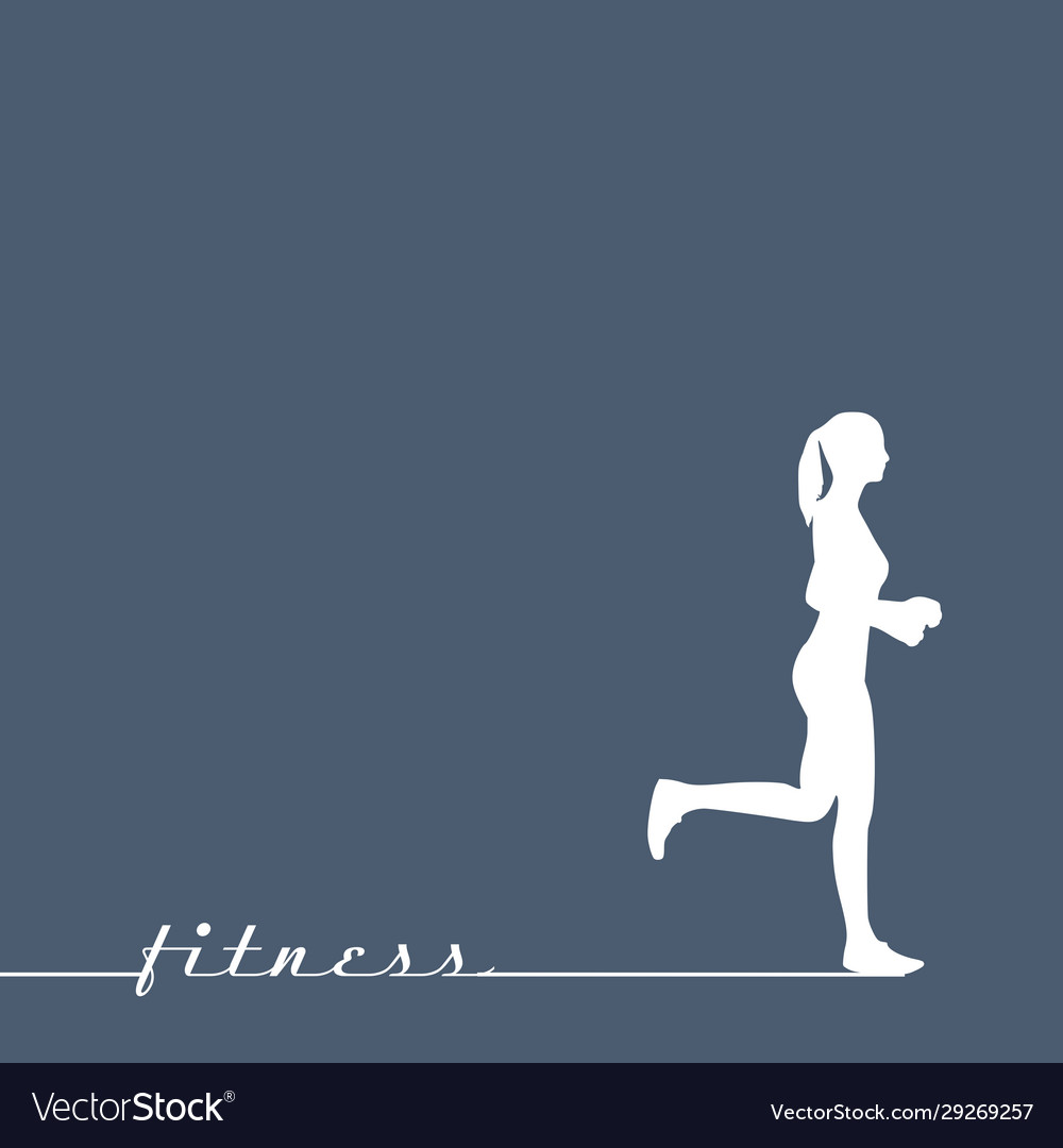 Running lady silhouette Royalty Free Vector Image