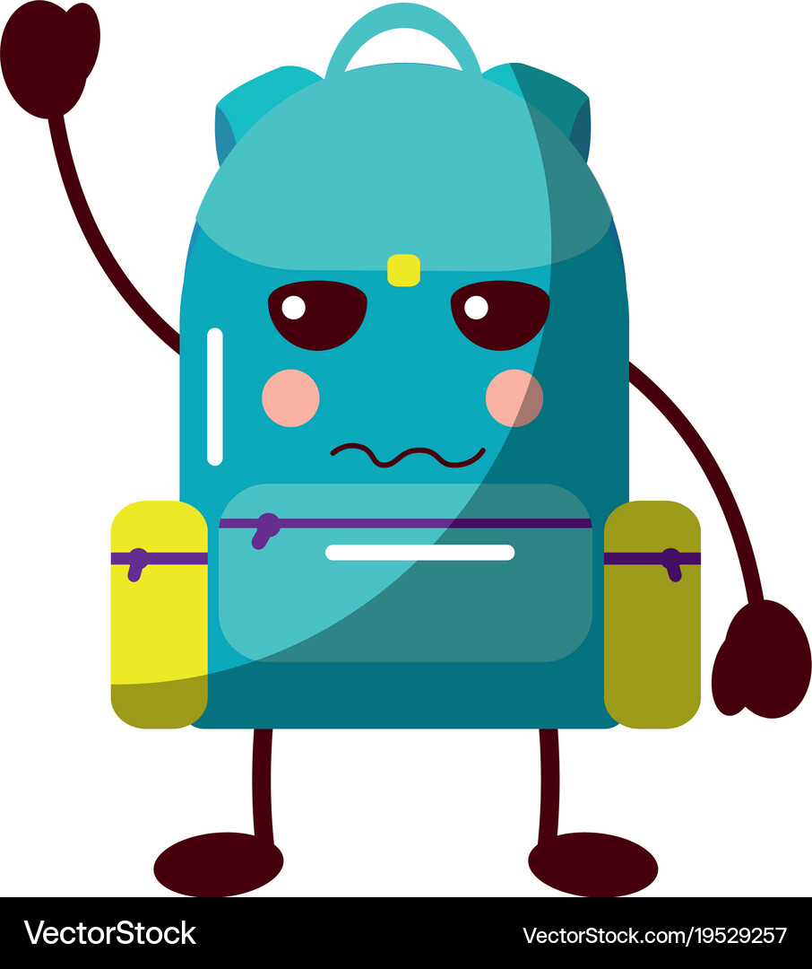 School backpack kawaii cartoon character Vector Image