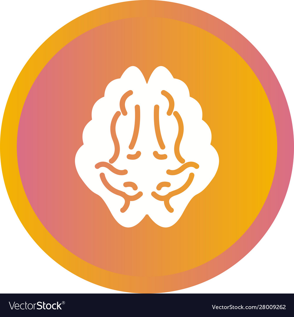 Beautiful brain glyph icon Royalty Free Vector Image