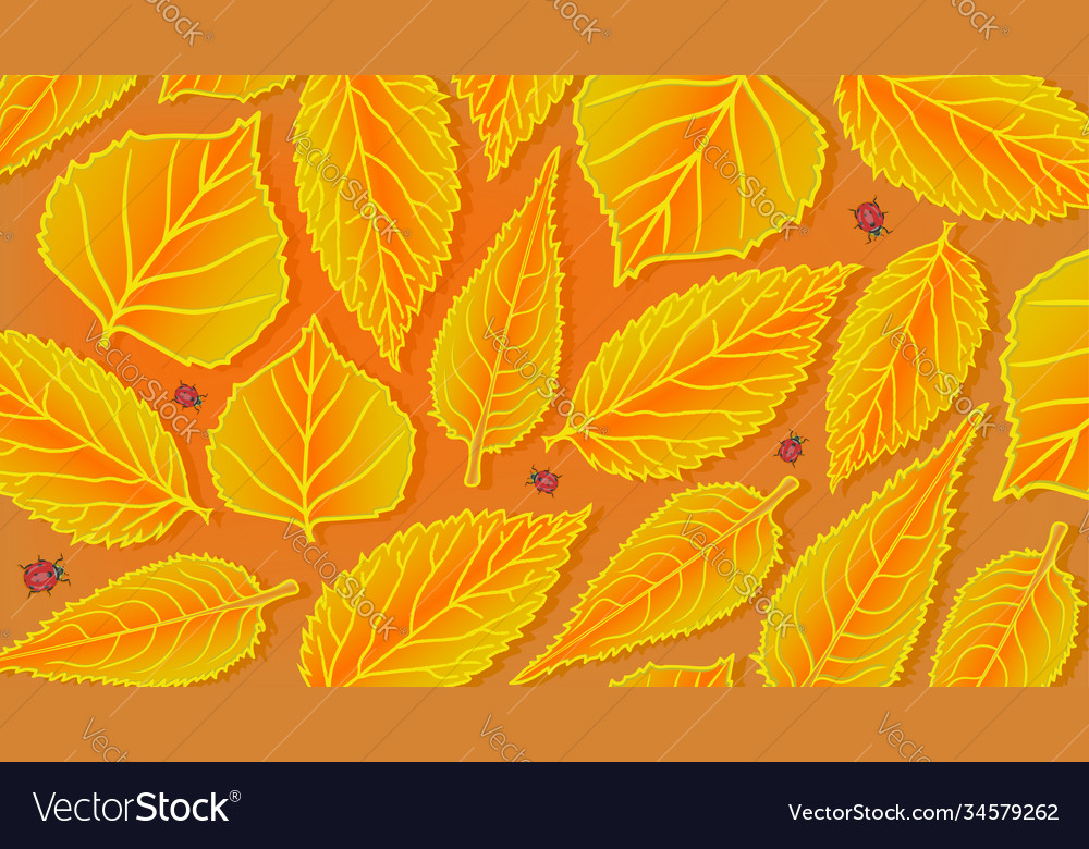 Bright orange-yellow autumn rectangular pattern Vector Image