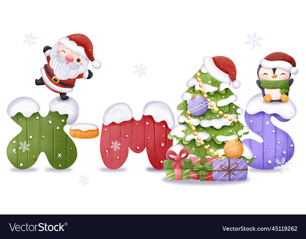 Christmas santa and friends Royalty Free Vector Image