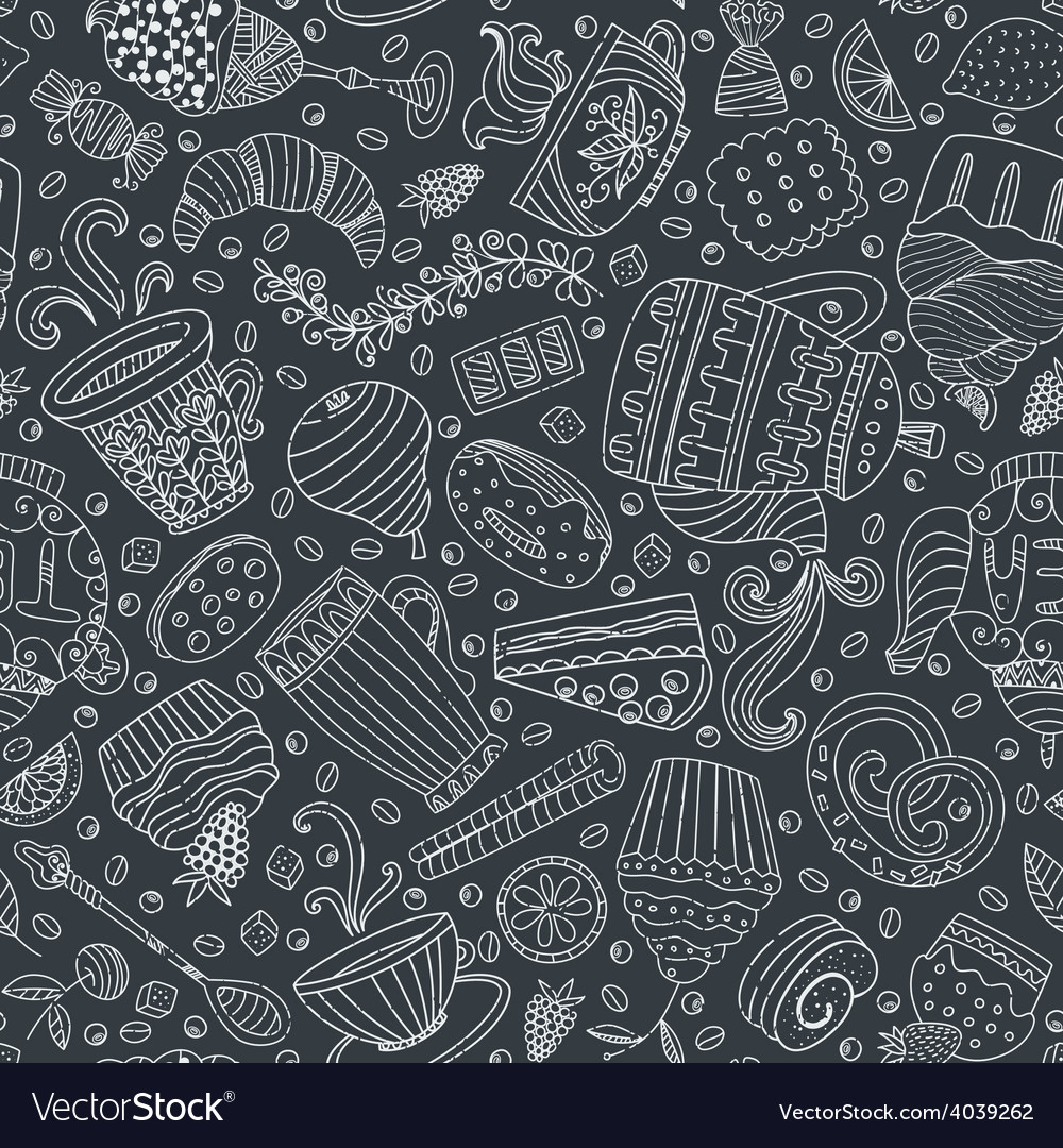 Dessert seamless pattern Royalty Free Vector Image