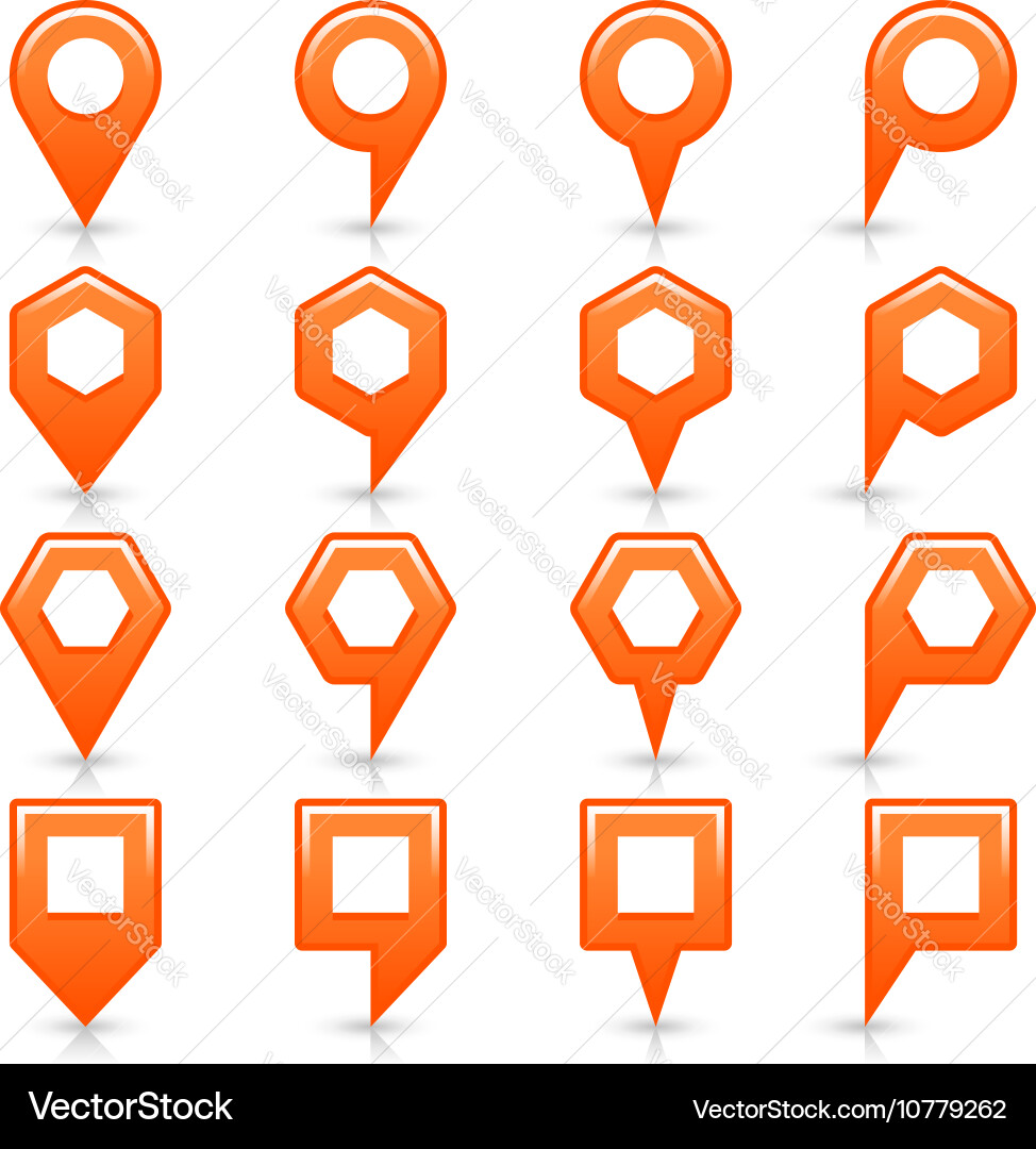 Flat brown color map pin sign location icon Vector Image