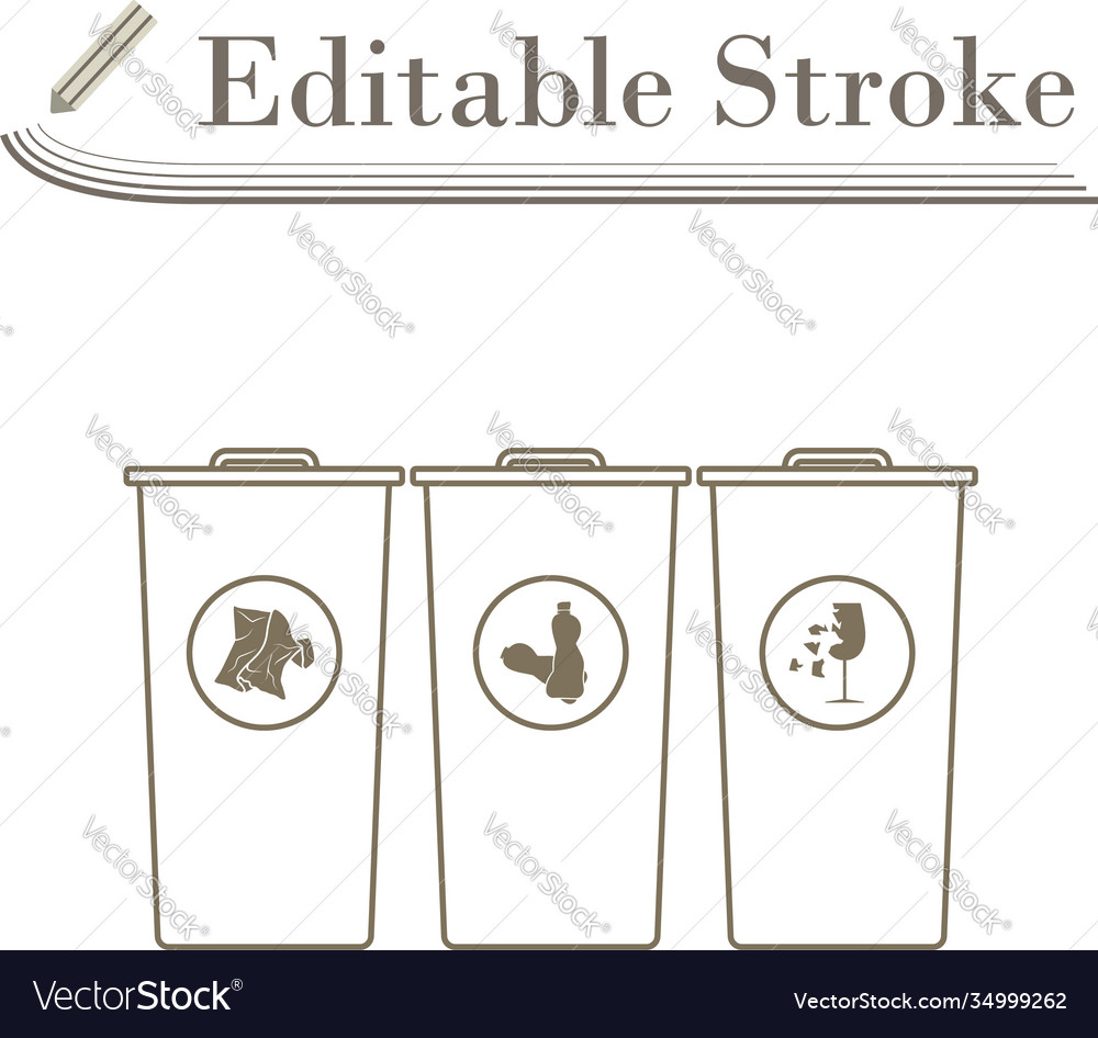 Garbage containers with separated trash icon Vector Image Garbage containers with separated trash icon Vector Image