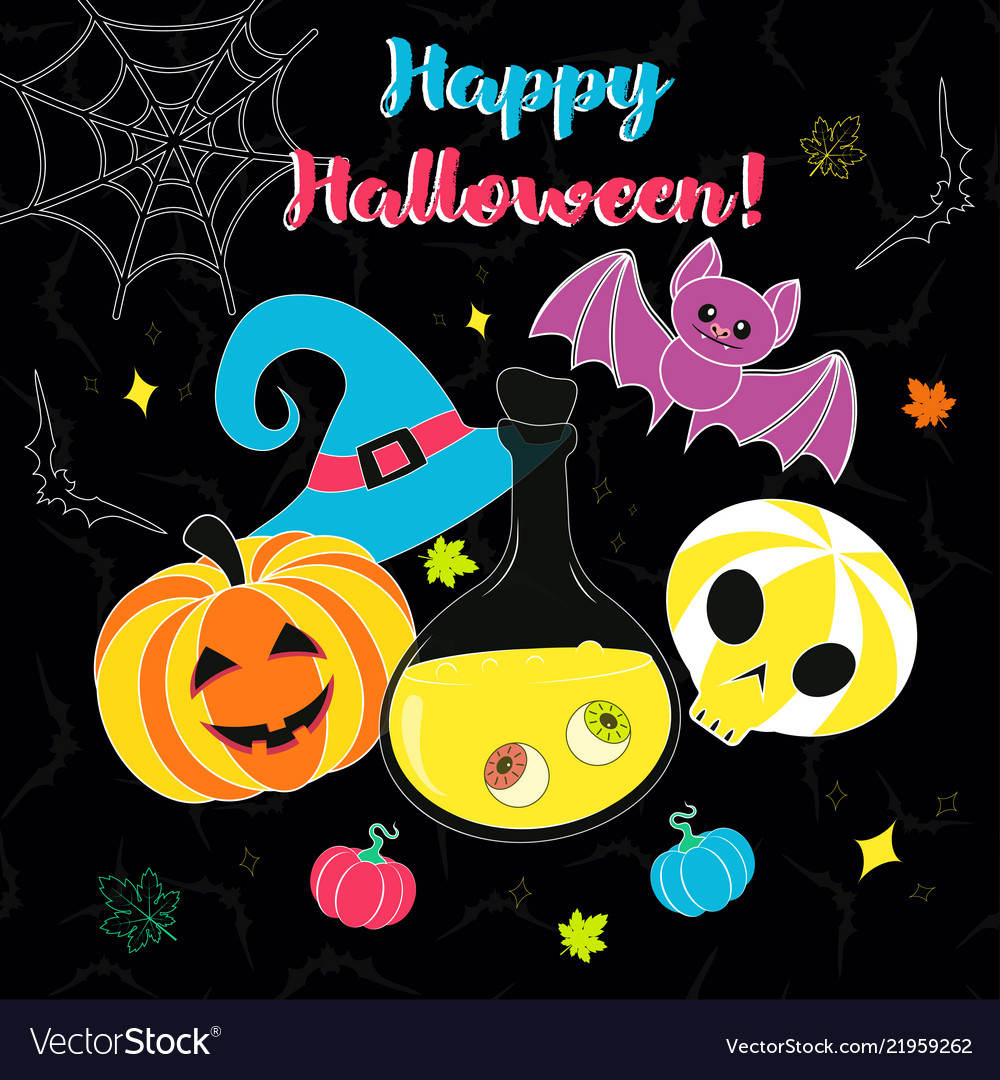 Happy halloween poster Royalty Free Vector Image