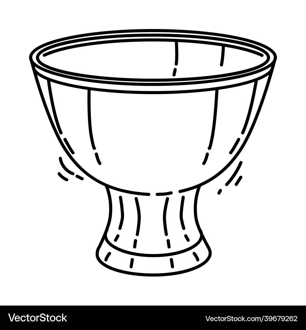 Iznik basin icon doodle hand drawn or outline Vector Image