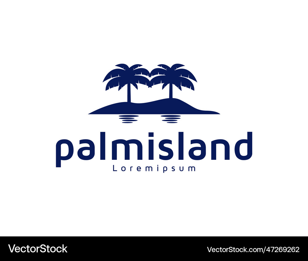 Palm island logo design Royalty Free Vector Image