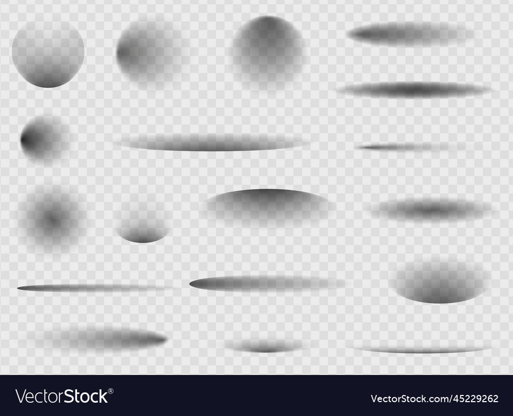 Realistic shadow set Royalty Free Vector Image
