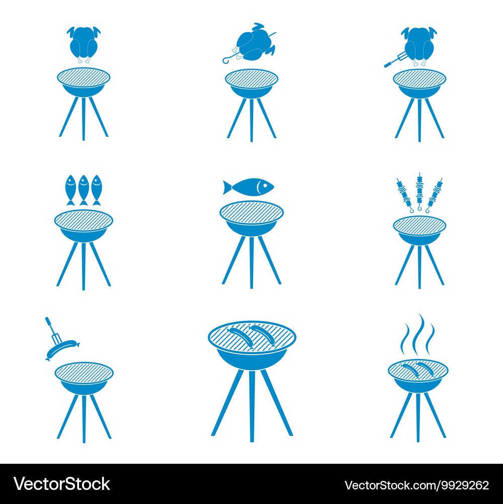Set of barbecue icons Royalty Free Vector Image