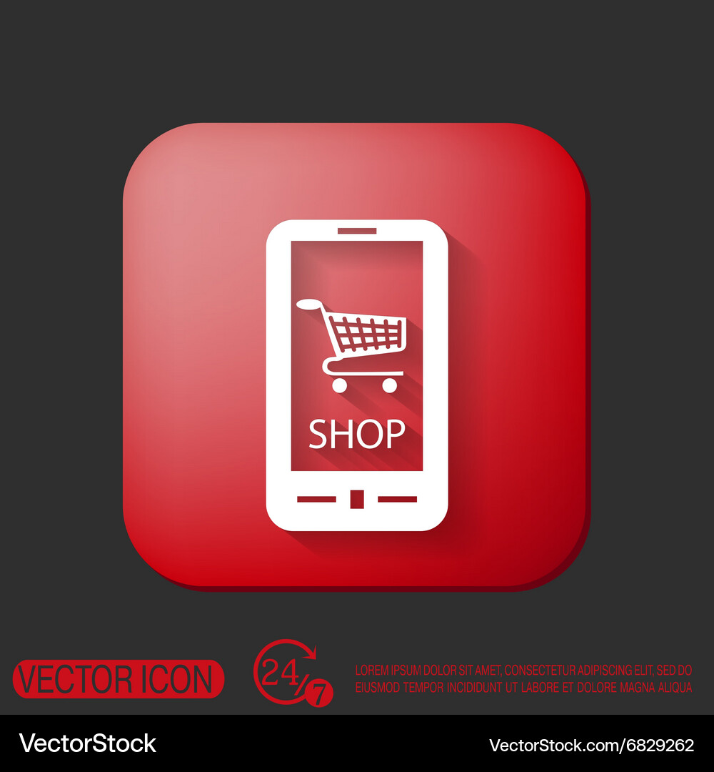 Shopping cart online store Royalty Free Vector Image