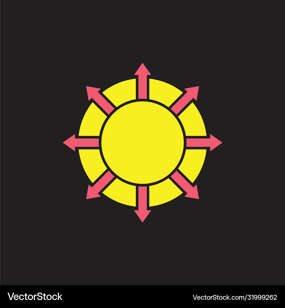 Spread arrow swirl marketing symbol Royalty Free Vector