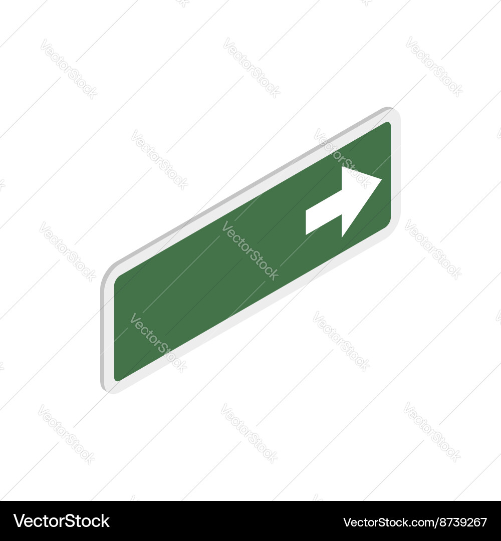 Arrow right road sign icon isometric 3d style Vector Image