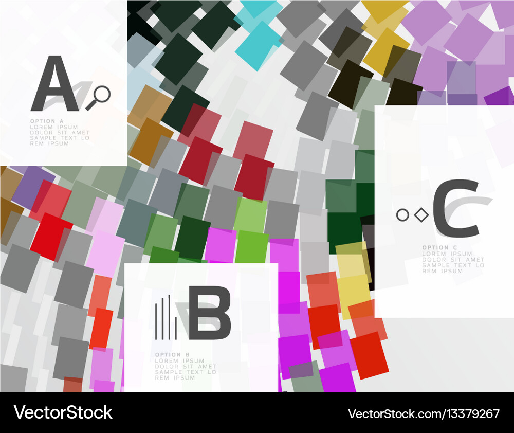 Colorful lines rectangles and stripes with option Vector Image