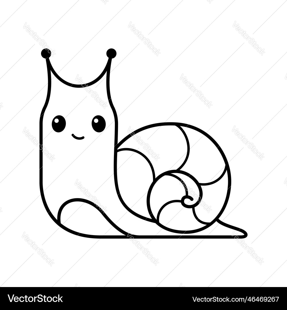 Doodle snail coloring page cartoon Royalty Free Vector Image