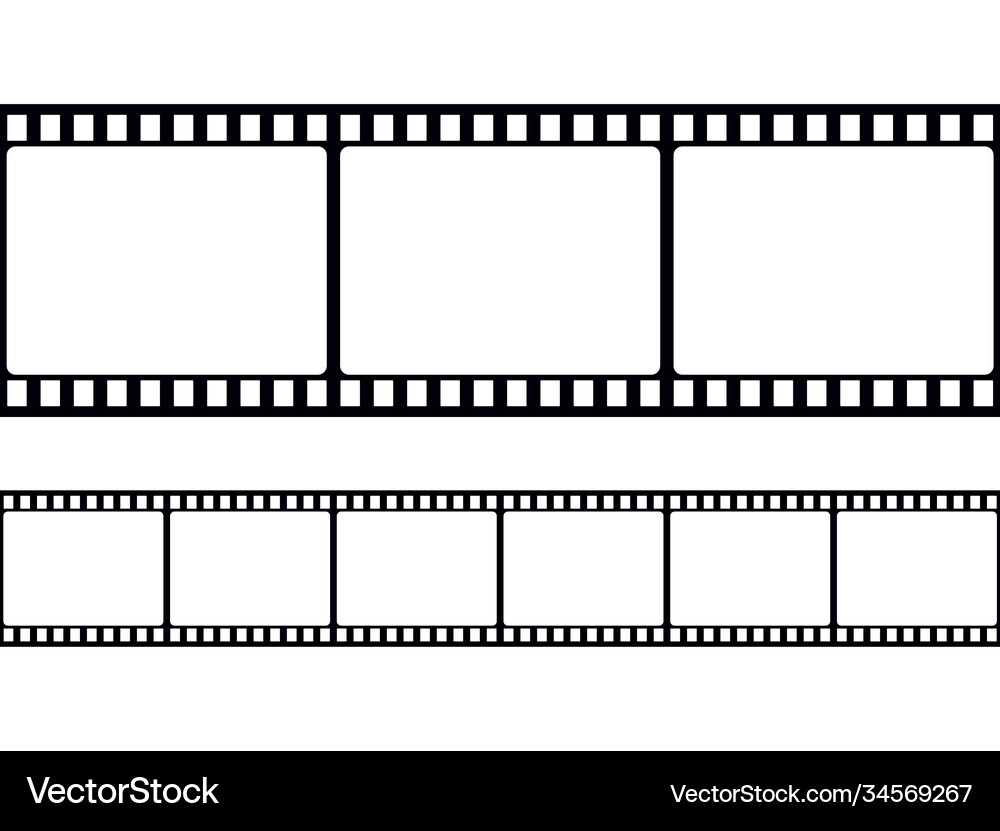 Film strip frame set flat isolated on white Vector Image