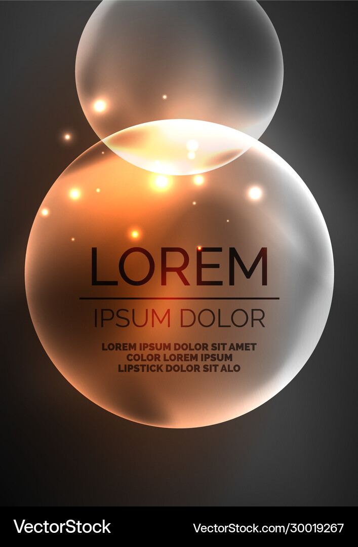 Glowing neon shiny transparent bubbles glass Vector Image