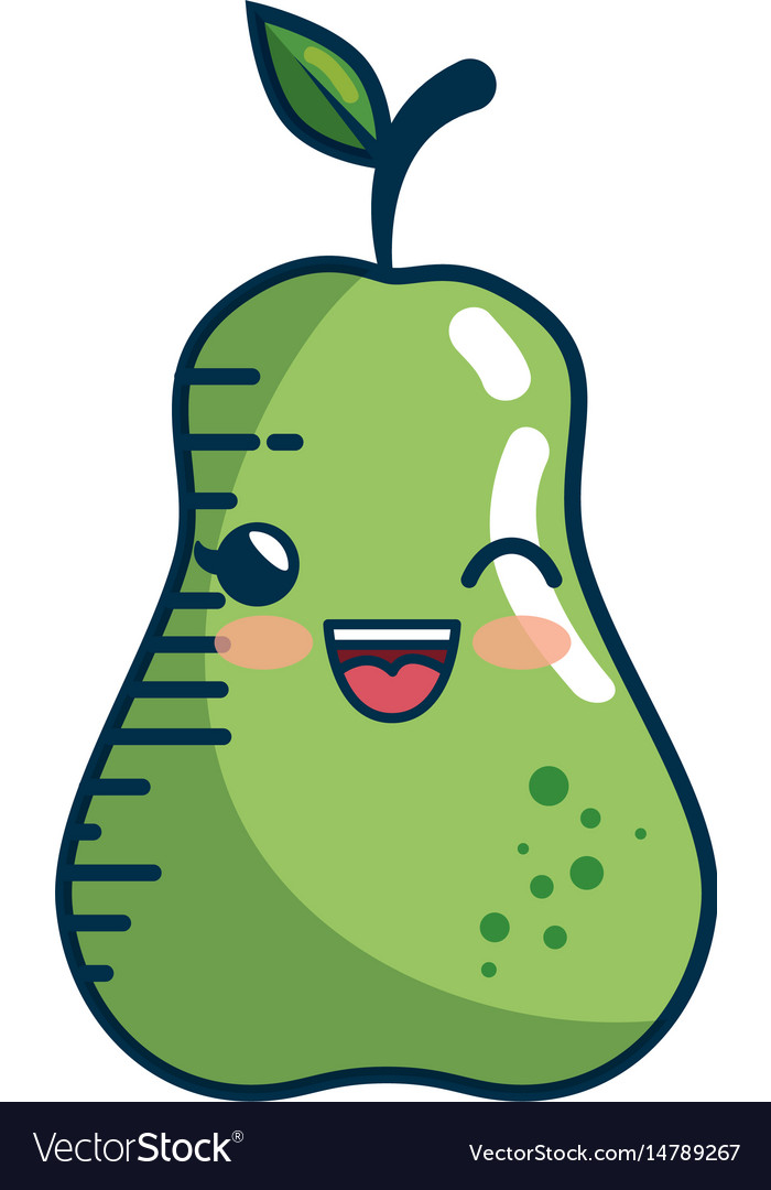 Kawaii pear fruits icon Royalty Free Vector Image