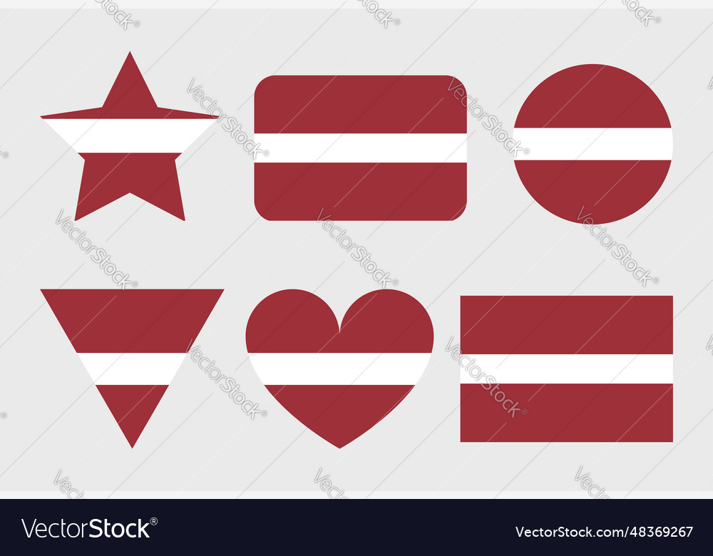 Latvia flag icons set Royalty Free Vector Image