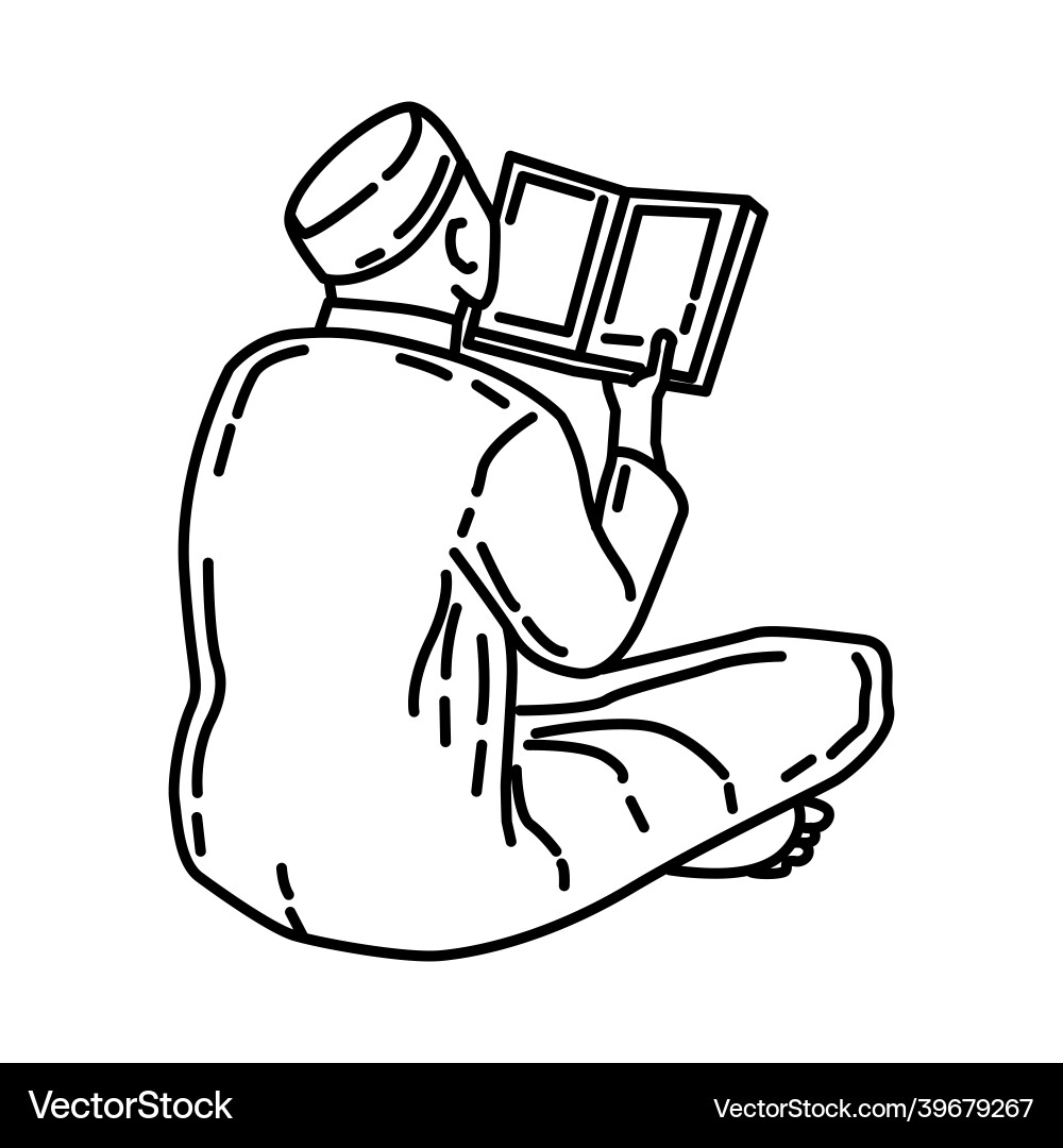 Man tadarus icon doodle hand drawn or outline Vector Image