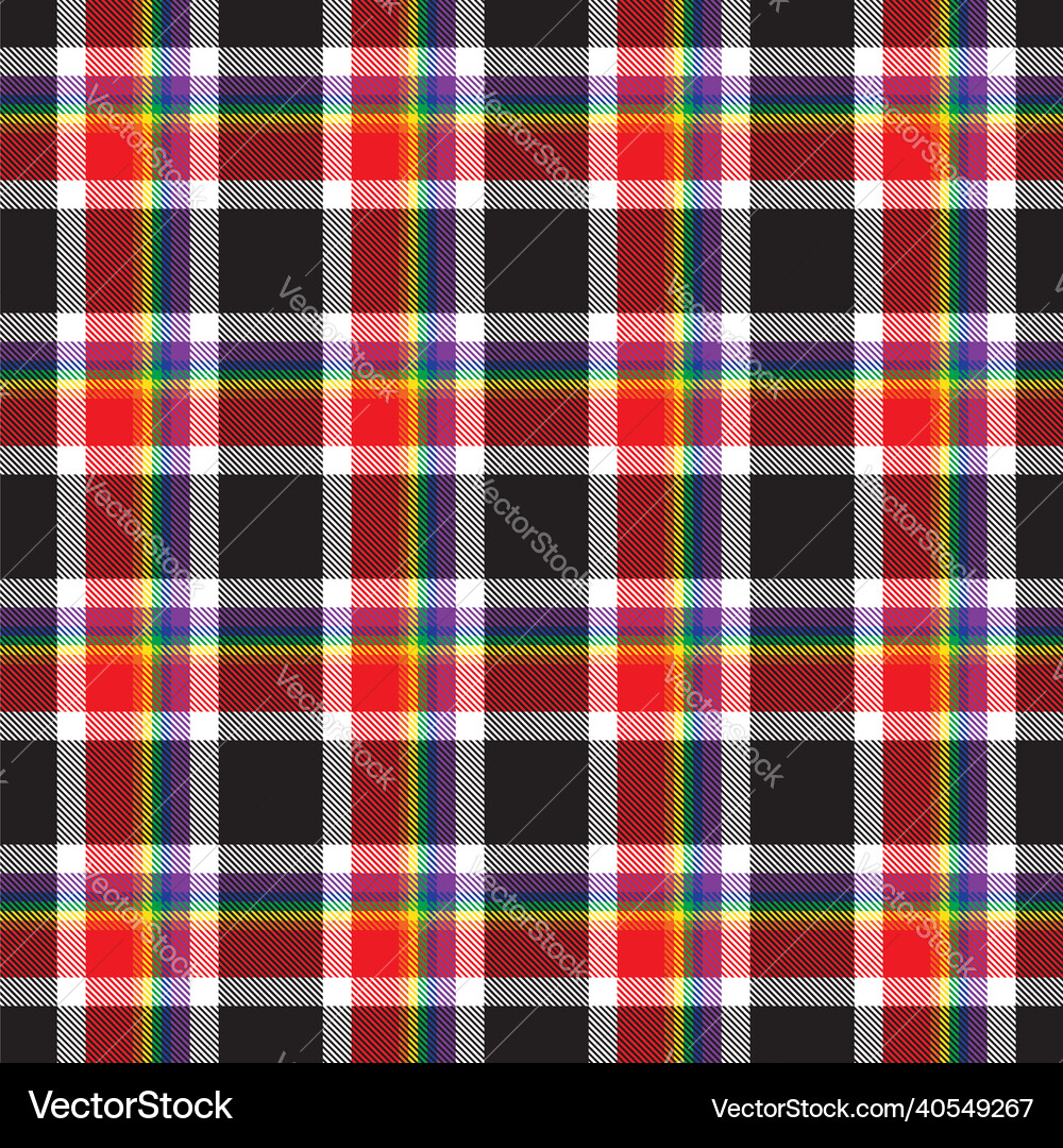 Rainbow plaid tartan checkered seamless pattern Vector Image
