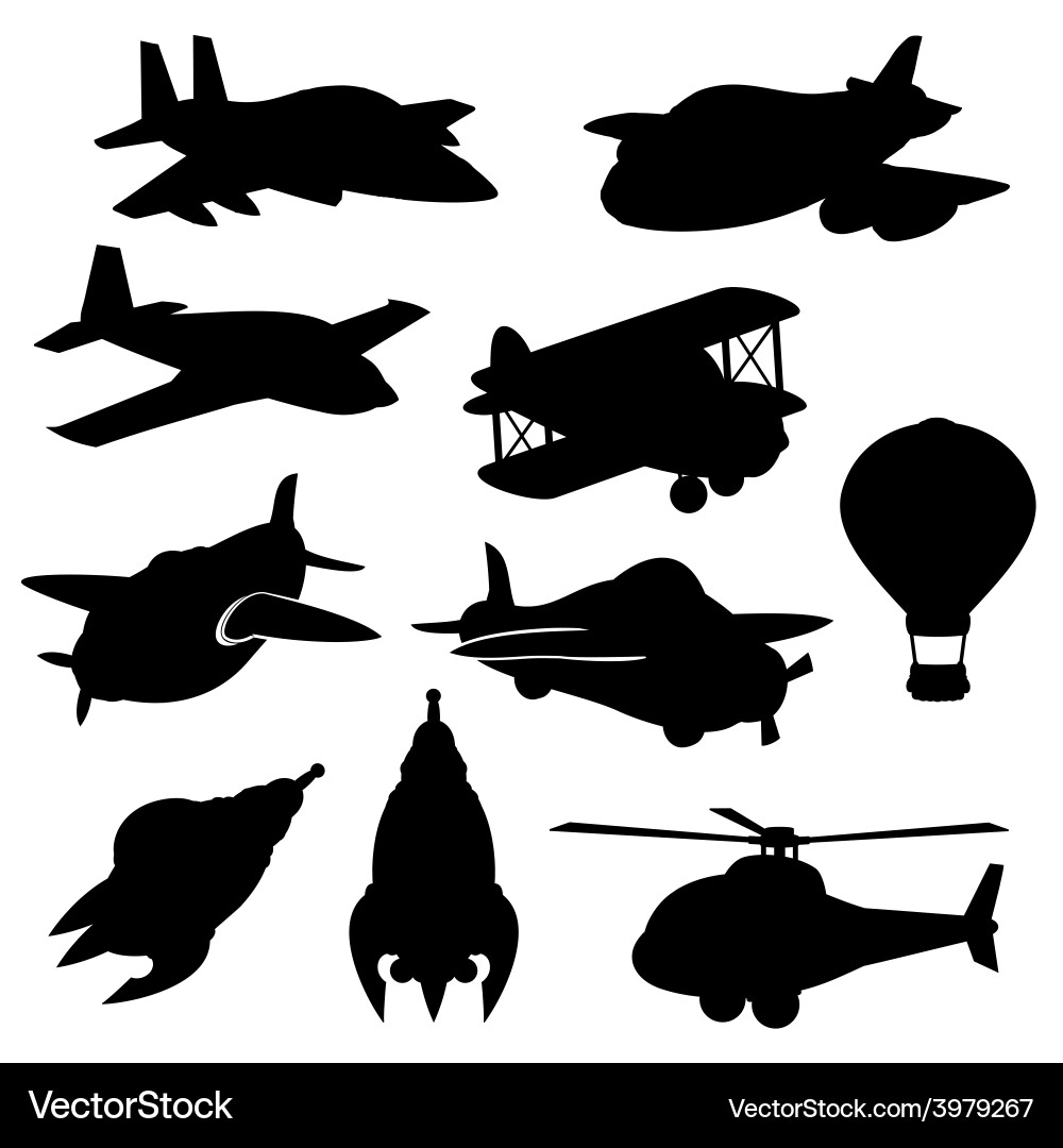 Set of isolated plane icons Royalty Free Vector Image