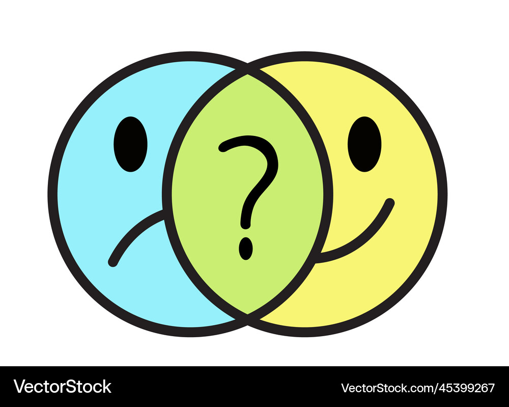 Smile sad face mental problems emotional swings Vector Image