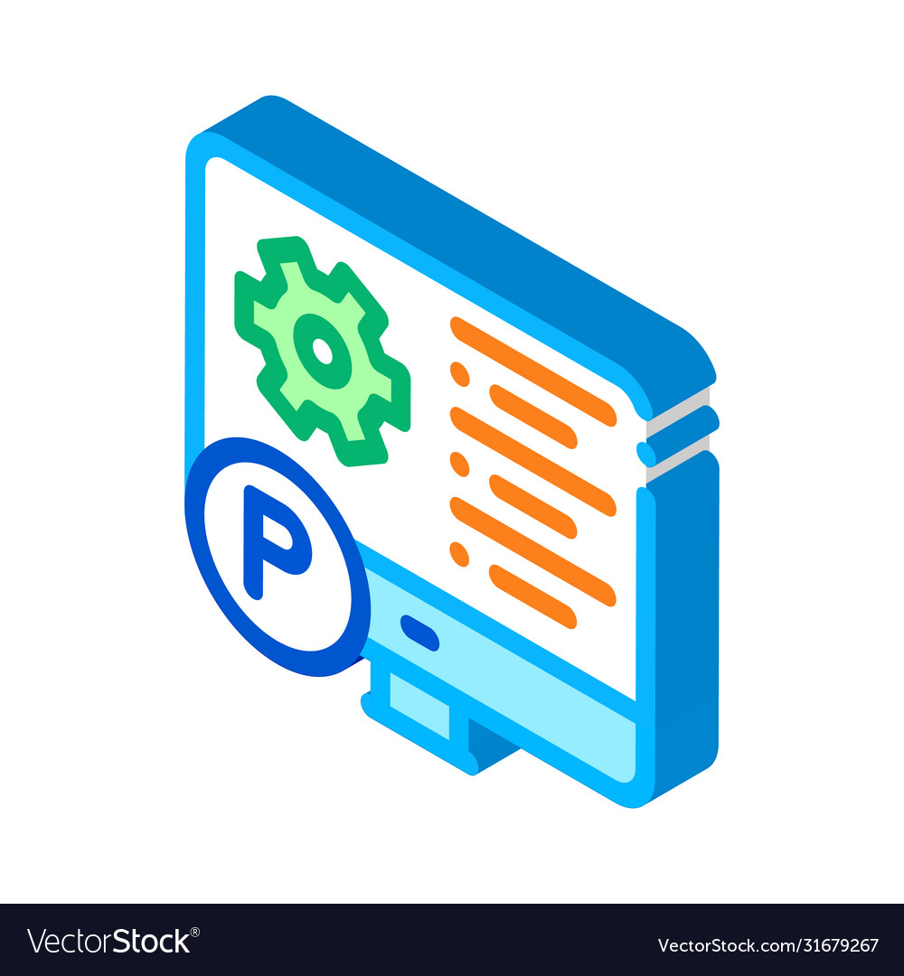 Software process isometric icon Royalty Free Vector Image
