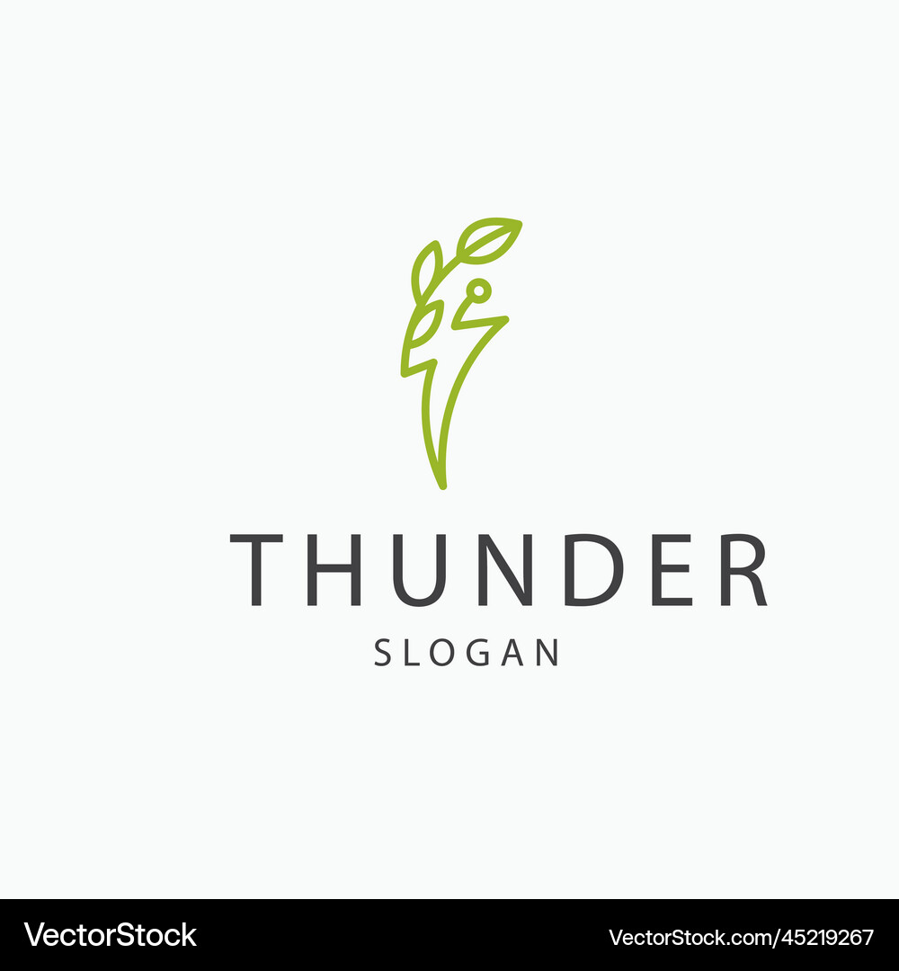 Thunder leaf nature eco energy logo icon design Vector Image