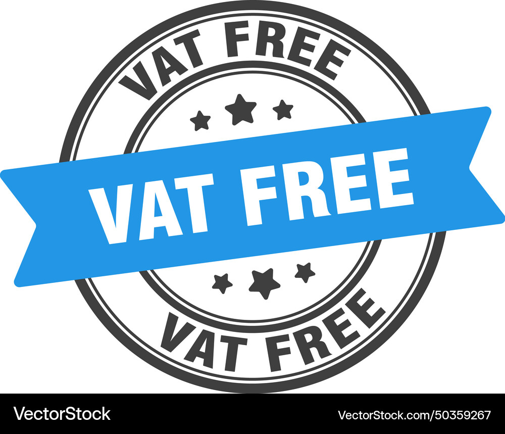 Vat free stamp label on transparent Royalty Free Vector