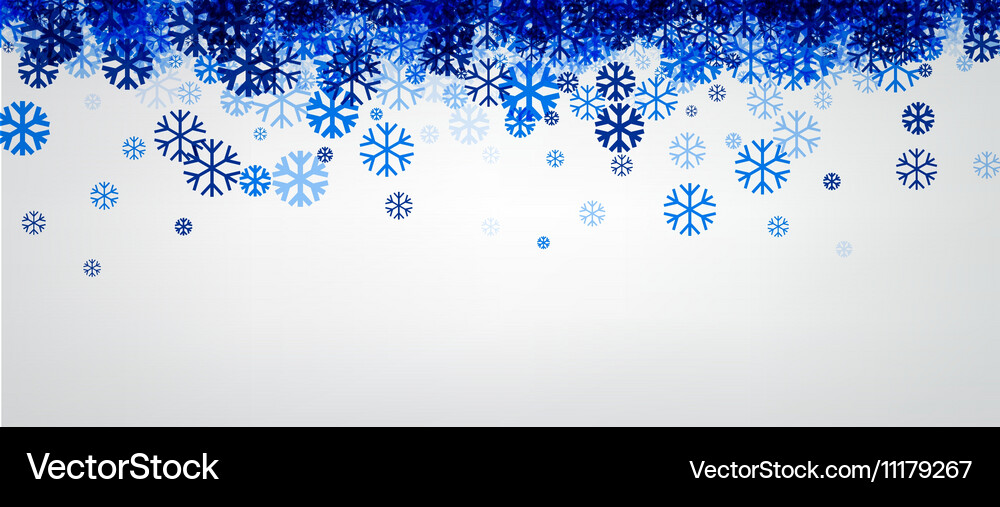 Winter banner with blue snowflakes Royalty Free Vector Image