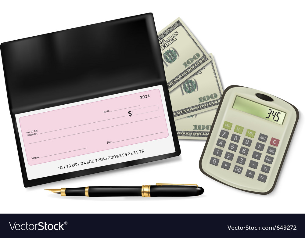 Black checkbook Royalty Free Vector Image - VectorStock