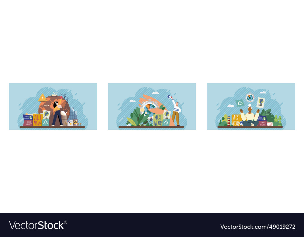 Climate change save the planet Royalty Free Vector Image