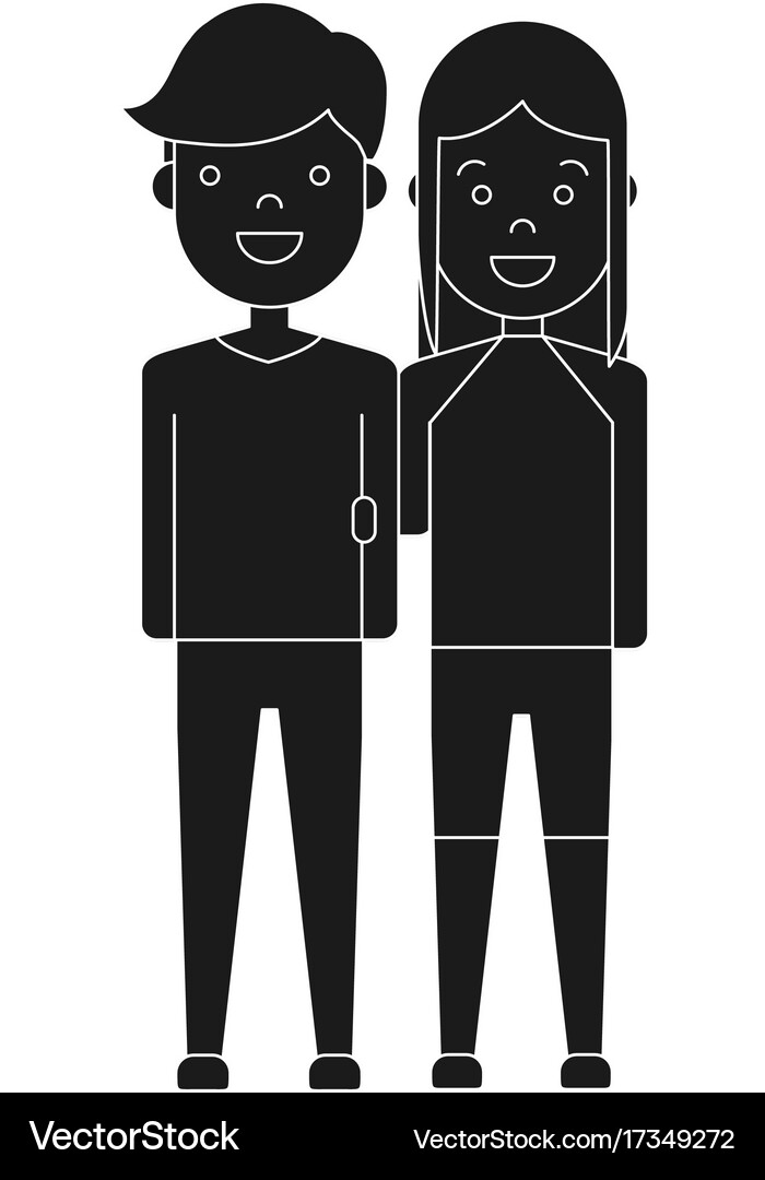 Couple with casual clothes icon Royalty Free Vector Image