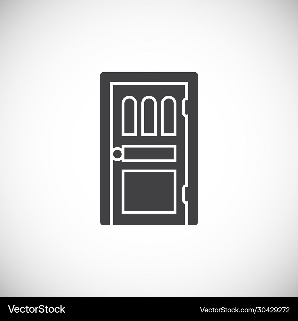 Door icon on background for graphic and web design