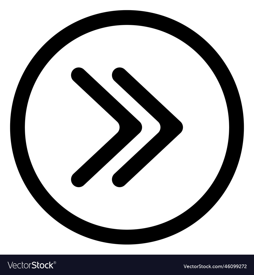 Double right chevron arrow icon Royalty Free Vector Image Double right chevron arrow icon Royalty Free Vector Image