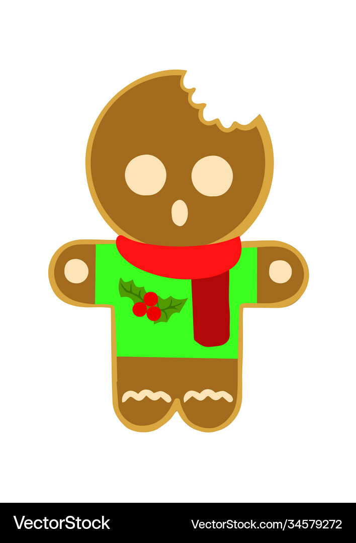 Festive cookies gingerbread man human-shaped Vector Image