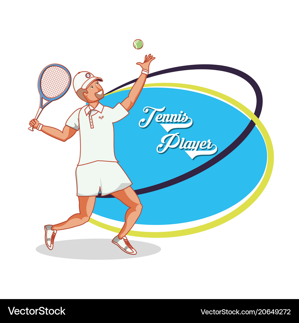 Man playing tennis character Royalty Free Vector Image