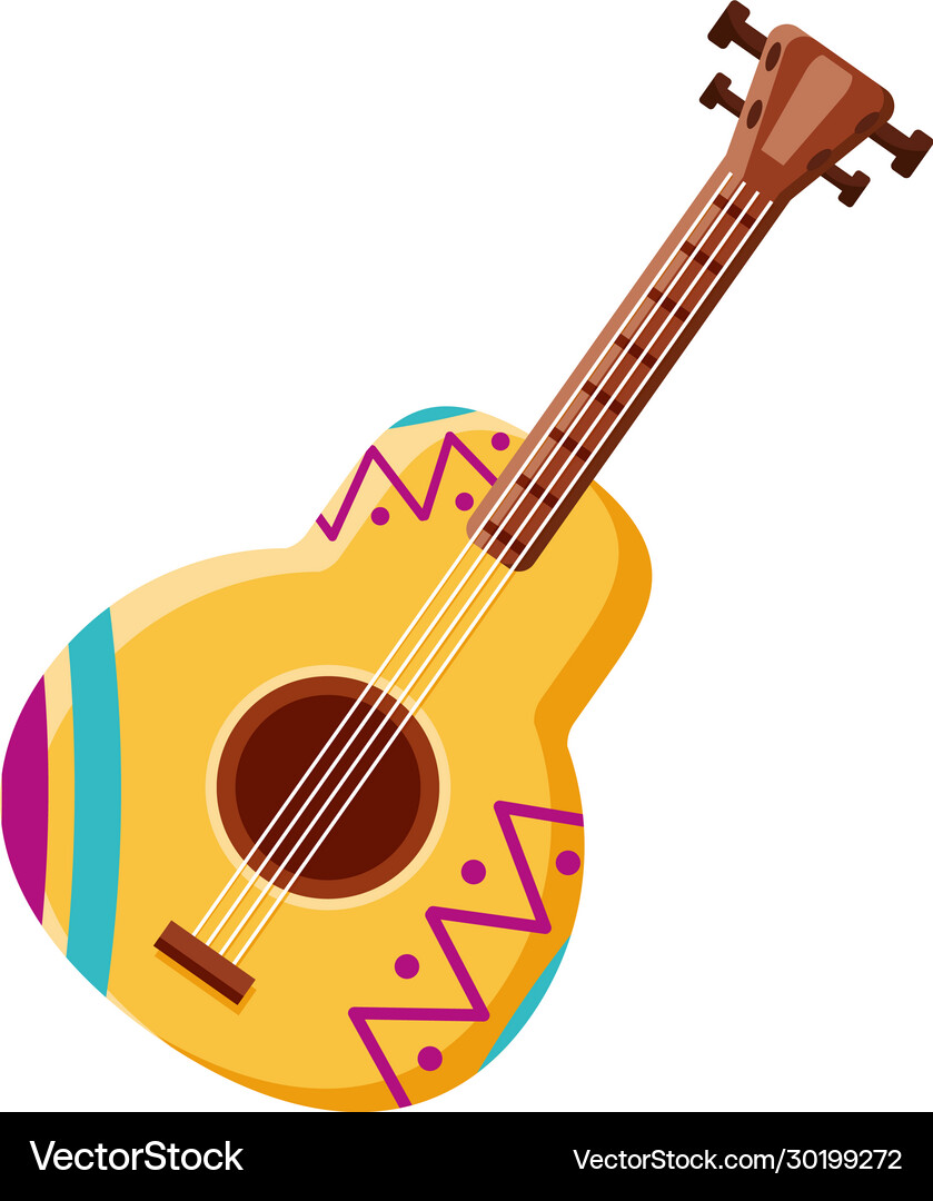 Mexican guitar on white background Royalty Free Vector Image