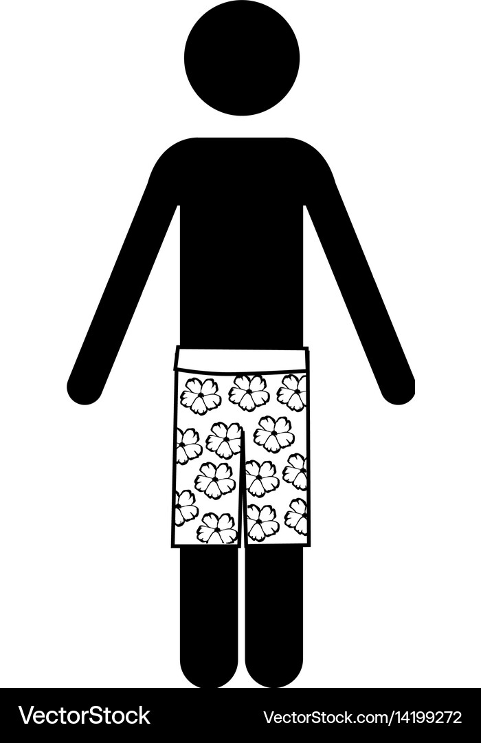 Monochrome pictograph man in front view Royalty Free Vector