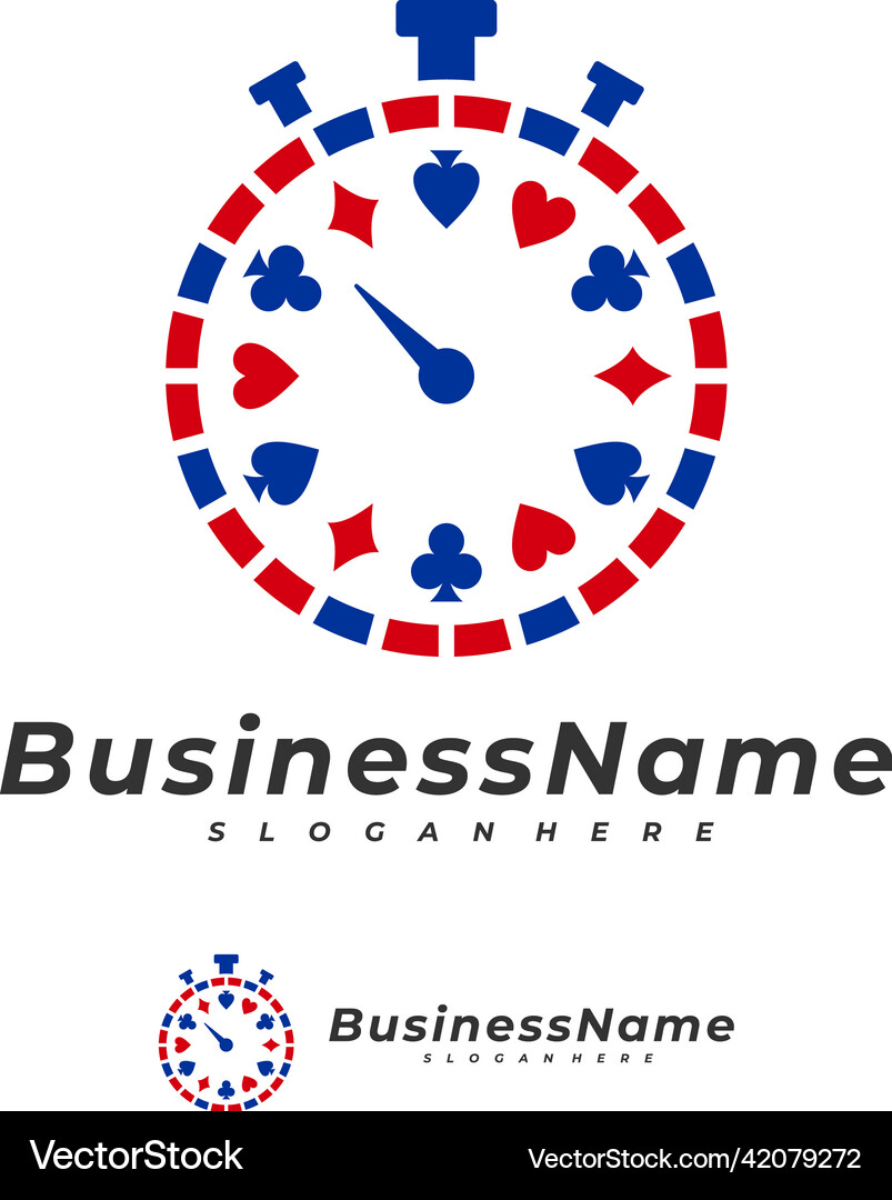 Poker time logo template creative domino logo Vector Image
