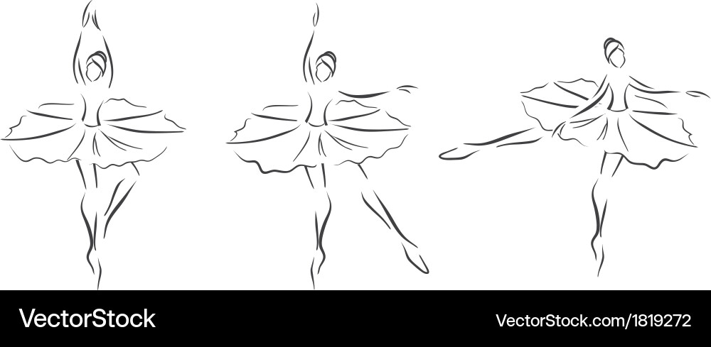 Set of ballerinas Royalty Free Vector Image - VectorStock