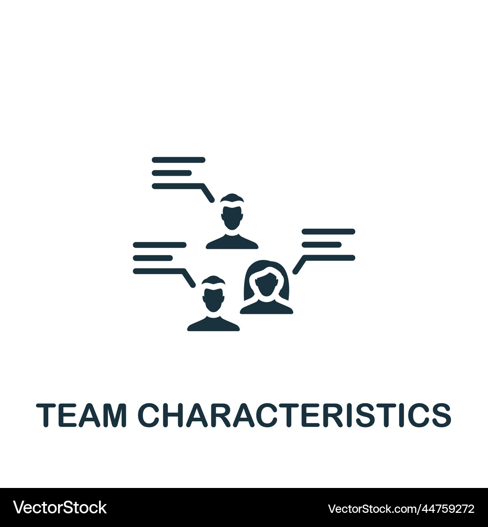 Team characteristics icon monochrome simple Vector Image