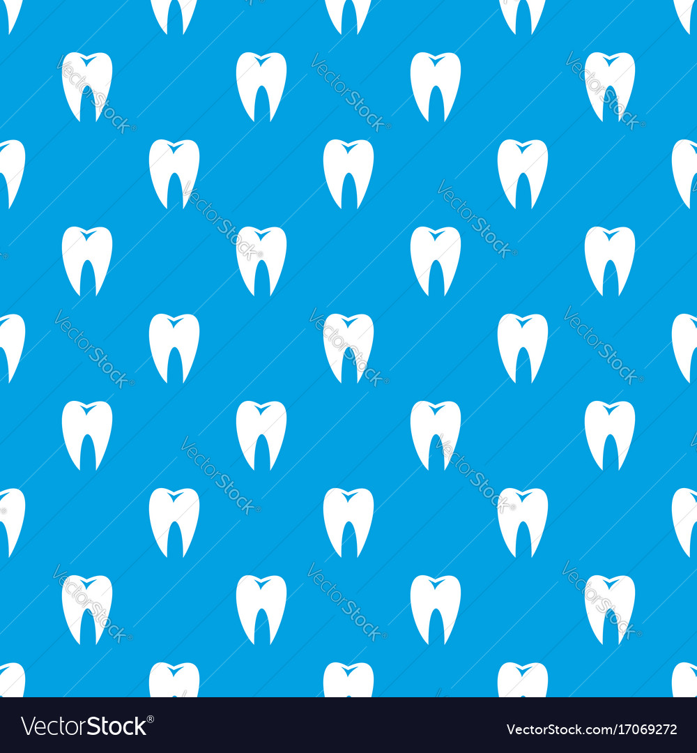 Tooth pattern seamless blue Royalty Free Vector Image