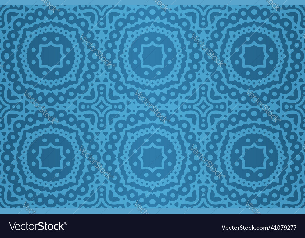 Art with colorful blue tile pattern Royalty Free Vector
